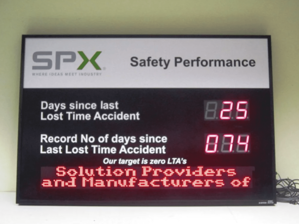 Days Since Last Accident Signs | LED Signage | Scanlite